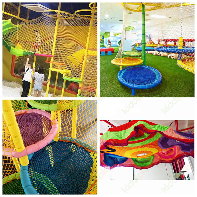 Indoor Playground KiddiPlay Rainbow Colorful Nylon Crocheted Climbing ...